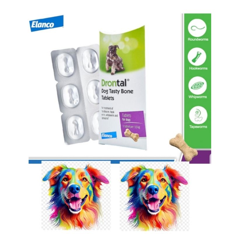 Exp:2026 May / Elanco Drontal Deworm Dog Tasty Bone Worm Tablet Control ...