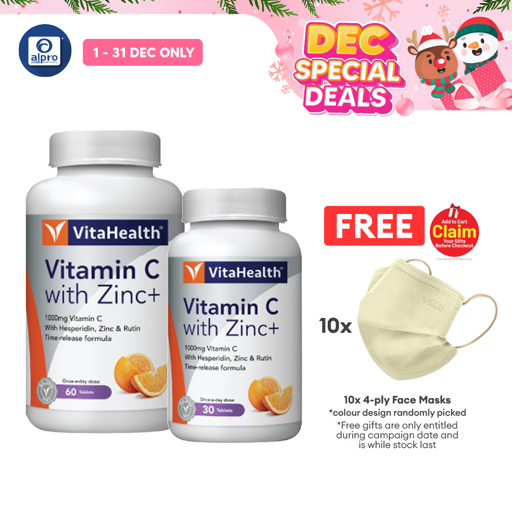Vitahealth Vitamin C 1000mg With Zinc 60s 30s Shopee Malaysia 5671