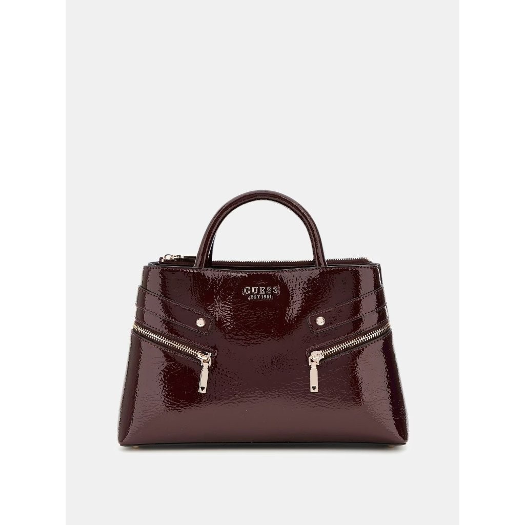 Guess Ladies Trissa Girlfriend Satchel Burgundy Colour | Shopee Malaysia