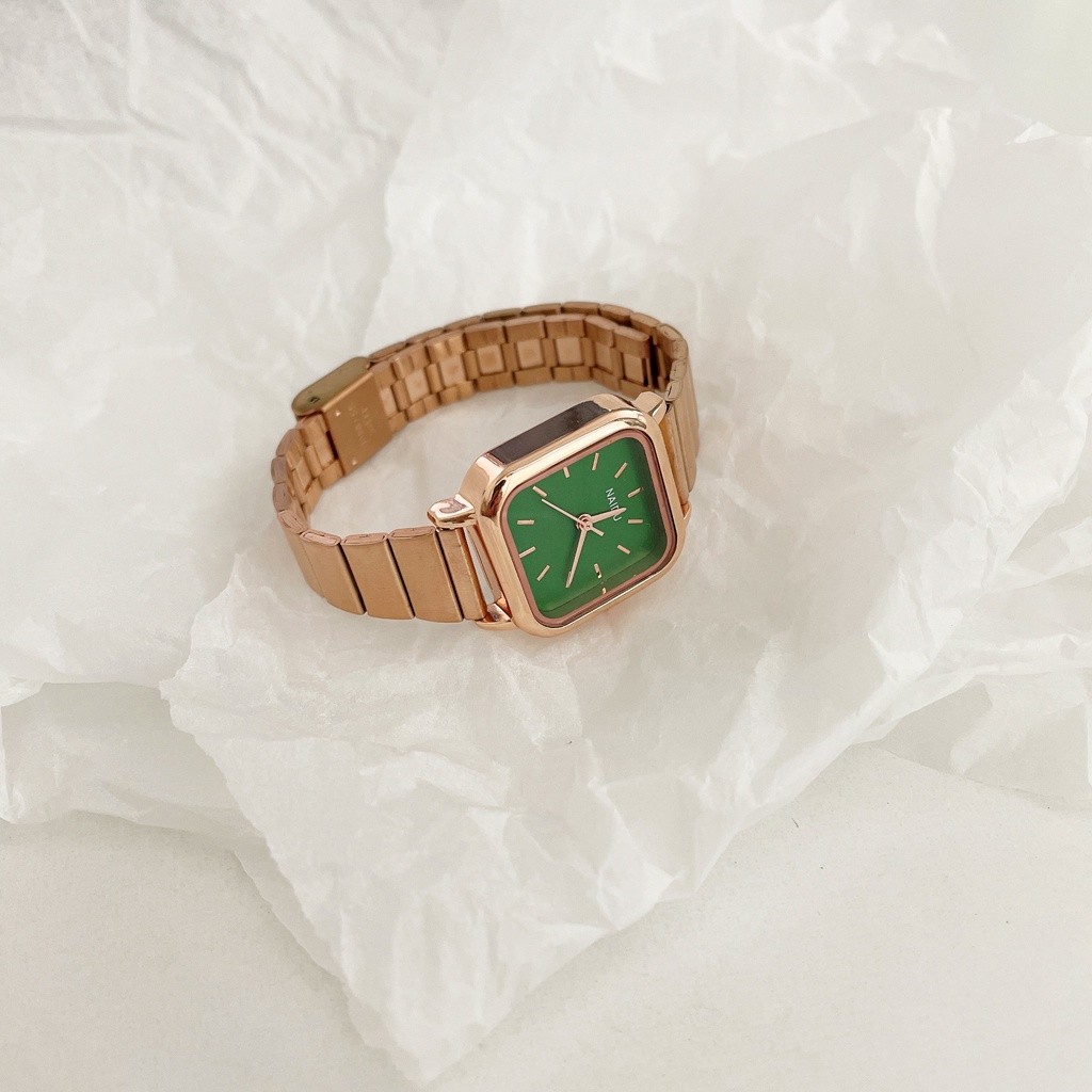 Jam tangan Wanita IEKE Bamboo Square Small Dial Blue Watch Women's ...