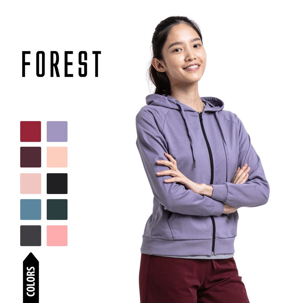 Forest Jaket Perempuan | Forest Ladies Stretchable Sweatshirt Cotton ...