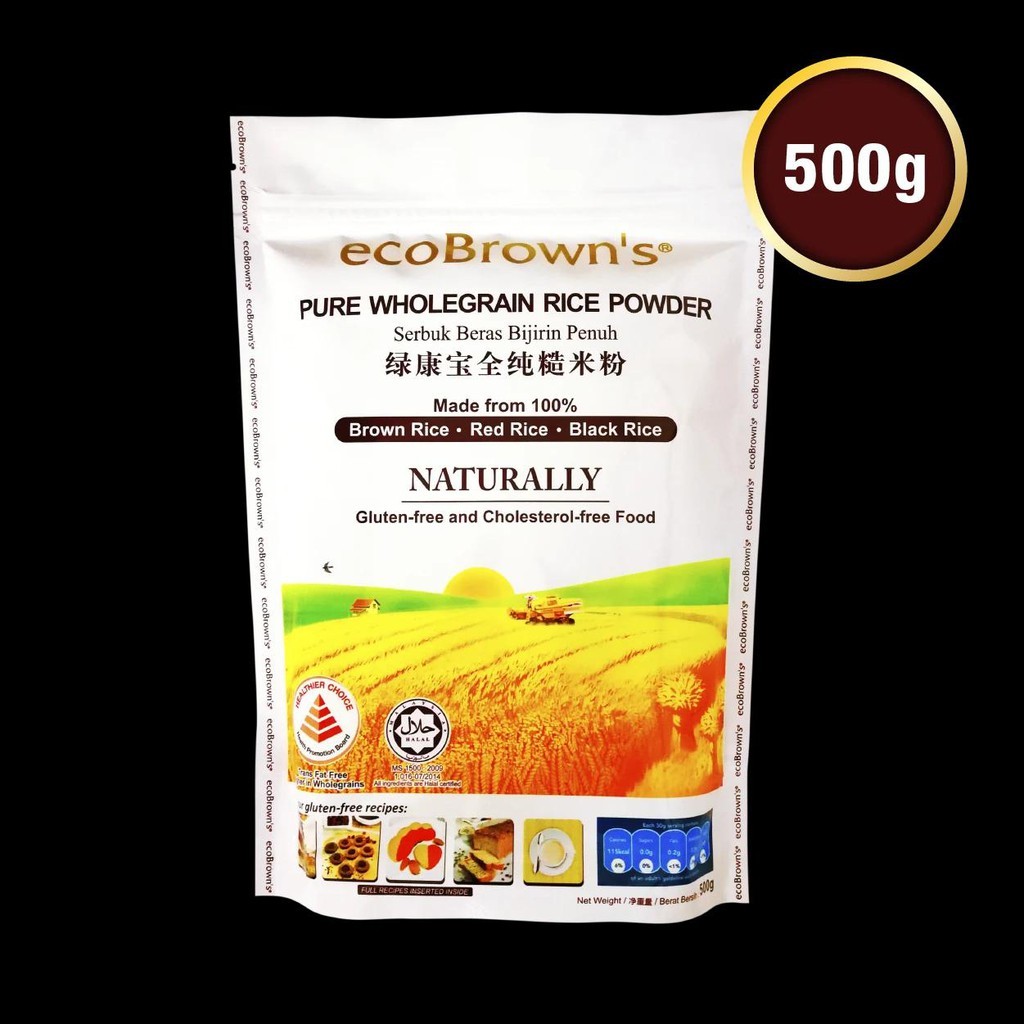 ECOBROWN'S WHOLEGRAIN RICE POWDER 500G | Shopee Malaysia
