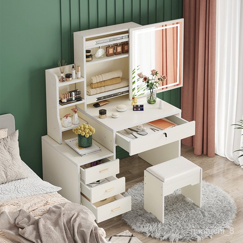 J-H/Dressing Storage Table 2-in-1 Bedroom Bay Window Small Apartment ...
