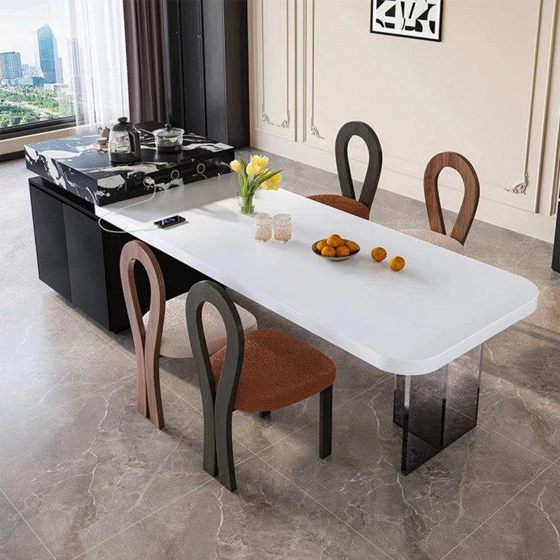 J-H/Floating Island Table Dining Table Integrated Rock Slab Guide ...