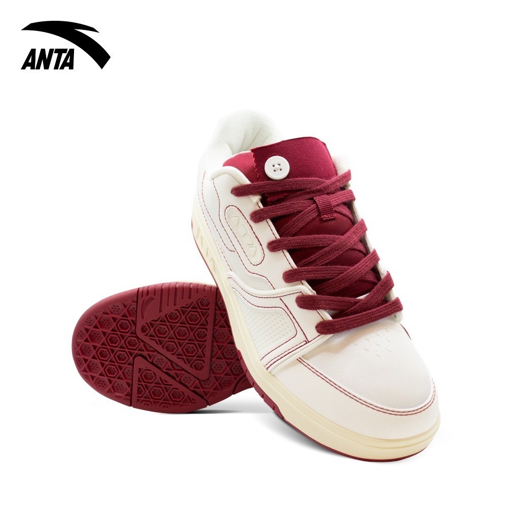 ANTA Women AOYU Skate shoes - Ivory White/Screen Red/Light Off White ...