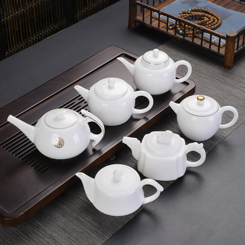 J-H/Yangzhi Jade Phoenix Ming Teapot High-end Dehua White Porcelain Tea ...
