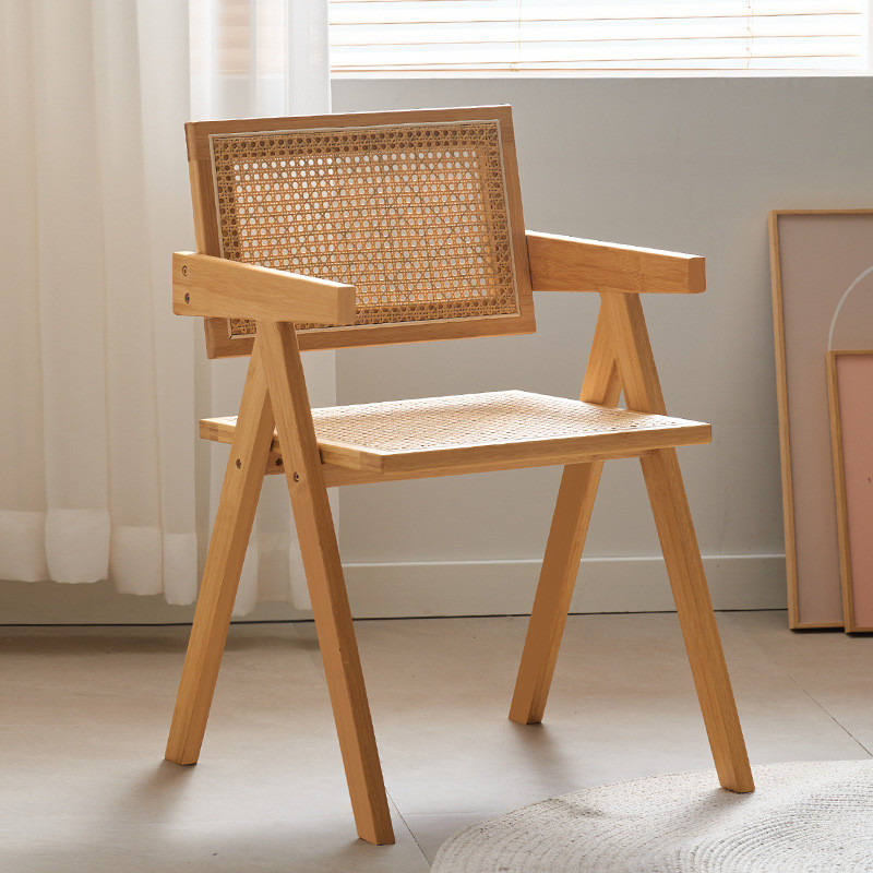 HY-6/Chandigarh Chair Nordic Home Japanese Style Rattan Backrest Dining ...