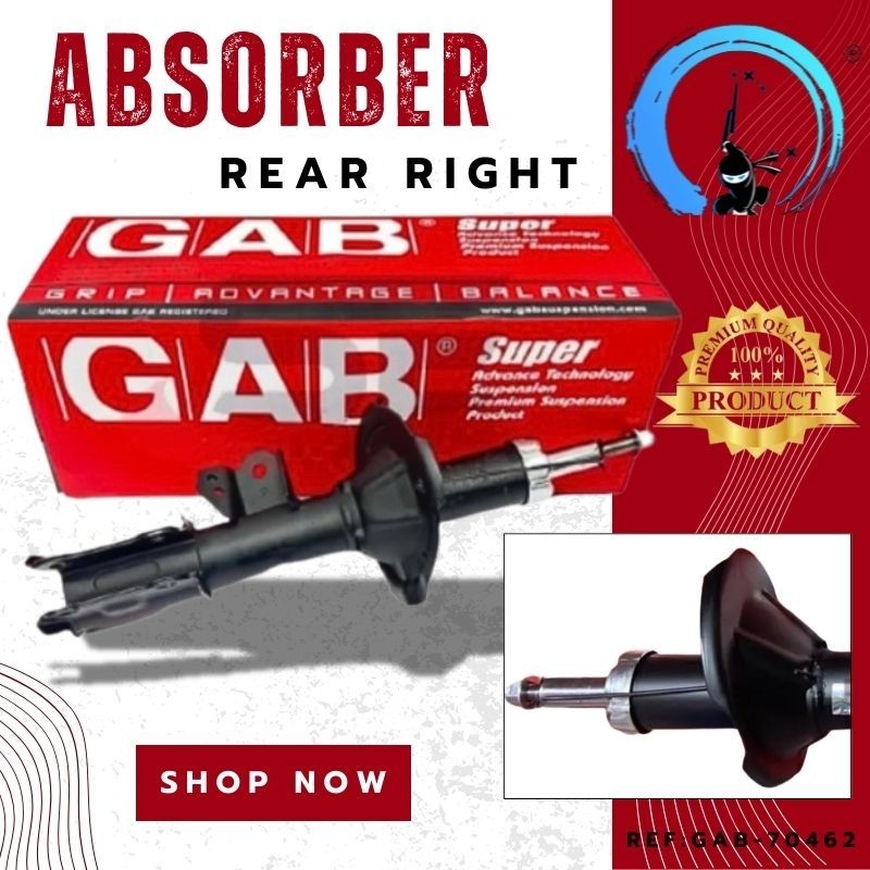 💯 GAB SUSPENSION [REF: GAB-70462] 100% New Absorber Rear Right (R/RH ...