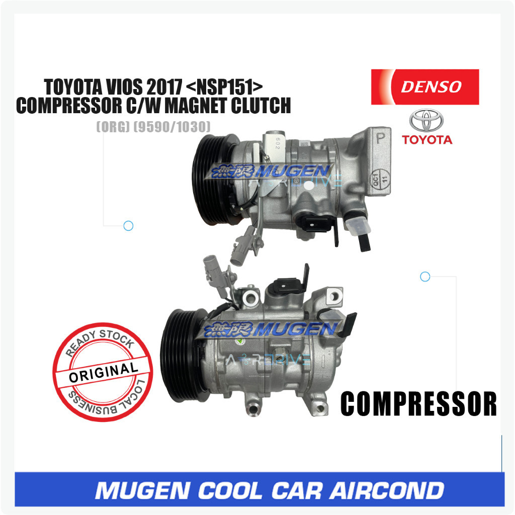 MGC DENSO TOYOTA VIOS 2017 Compressor C/W MAGNET CLUTCH (9590/1030 ...