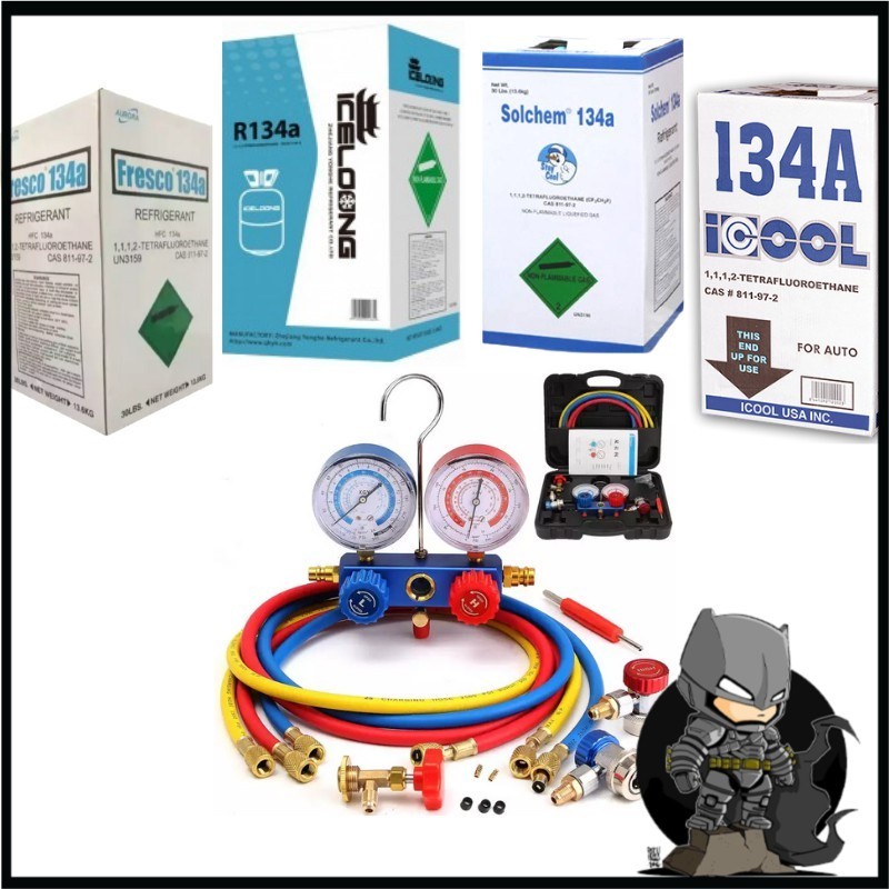 Manifold Gauge Set R134a Meter Gas 13.6kg Gas Aircond Car Peti Ais R134 134A | Shopee Malaysia