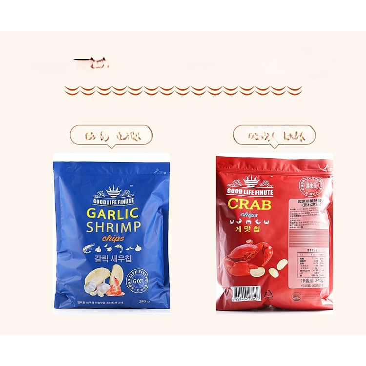 Good Life Finute Mega Pack Garlic Shrimp Chips, 240g - Crunchy, Freshly ...