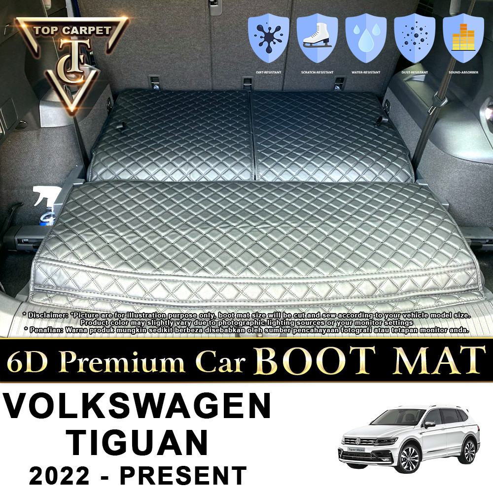 Top Carpet VW VOLKSWAGEN TIGUAN ( 2022 - 2025 ) Car Boot Mat PU Leather ...