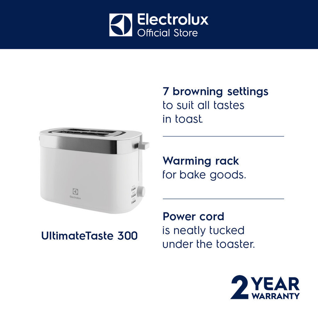 Electrolux 2 Slice Create 2 Bread Toaster E2TS1-100W | Shopee Malaysia