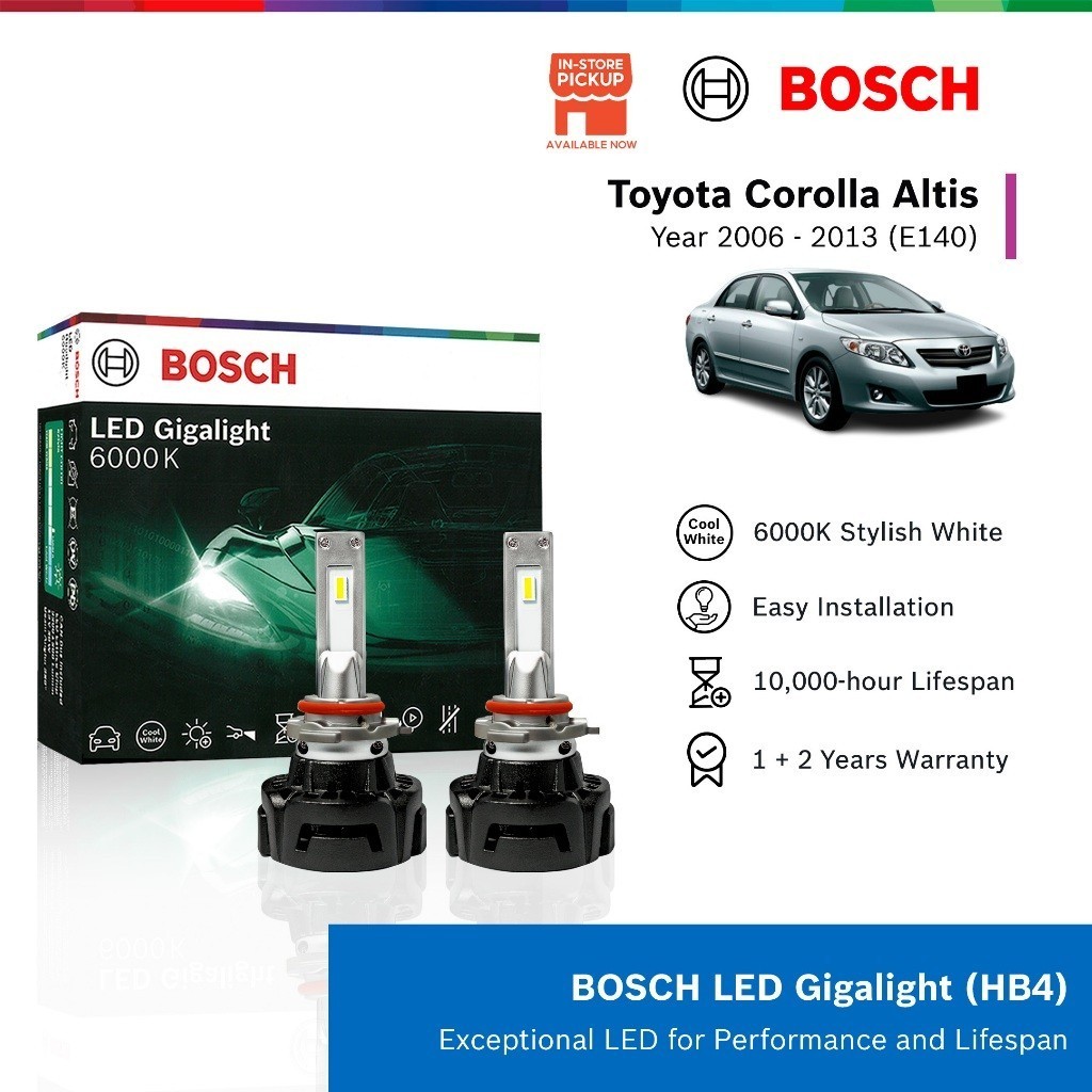 Bosch LED Gigalight 6000K HB4 Halogen Headlight Retrofit Bulb + CANBUS ...