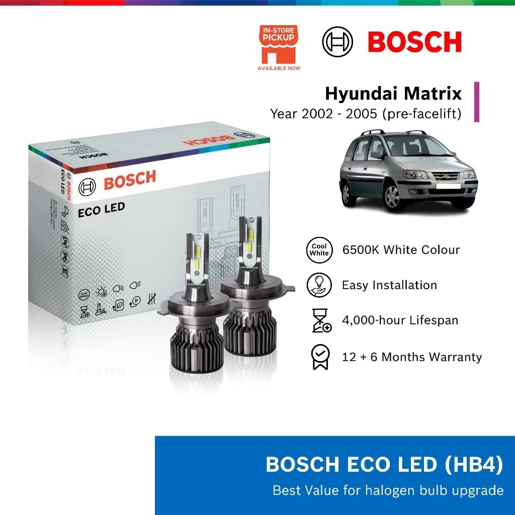 BOSCH ECO LED H4 Halogen Headlight Retrofit Bulb for Hyundai Matrix pre ...