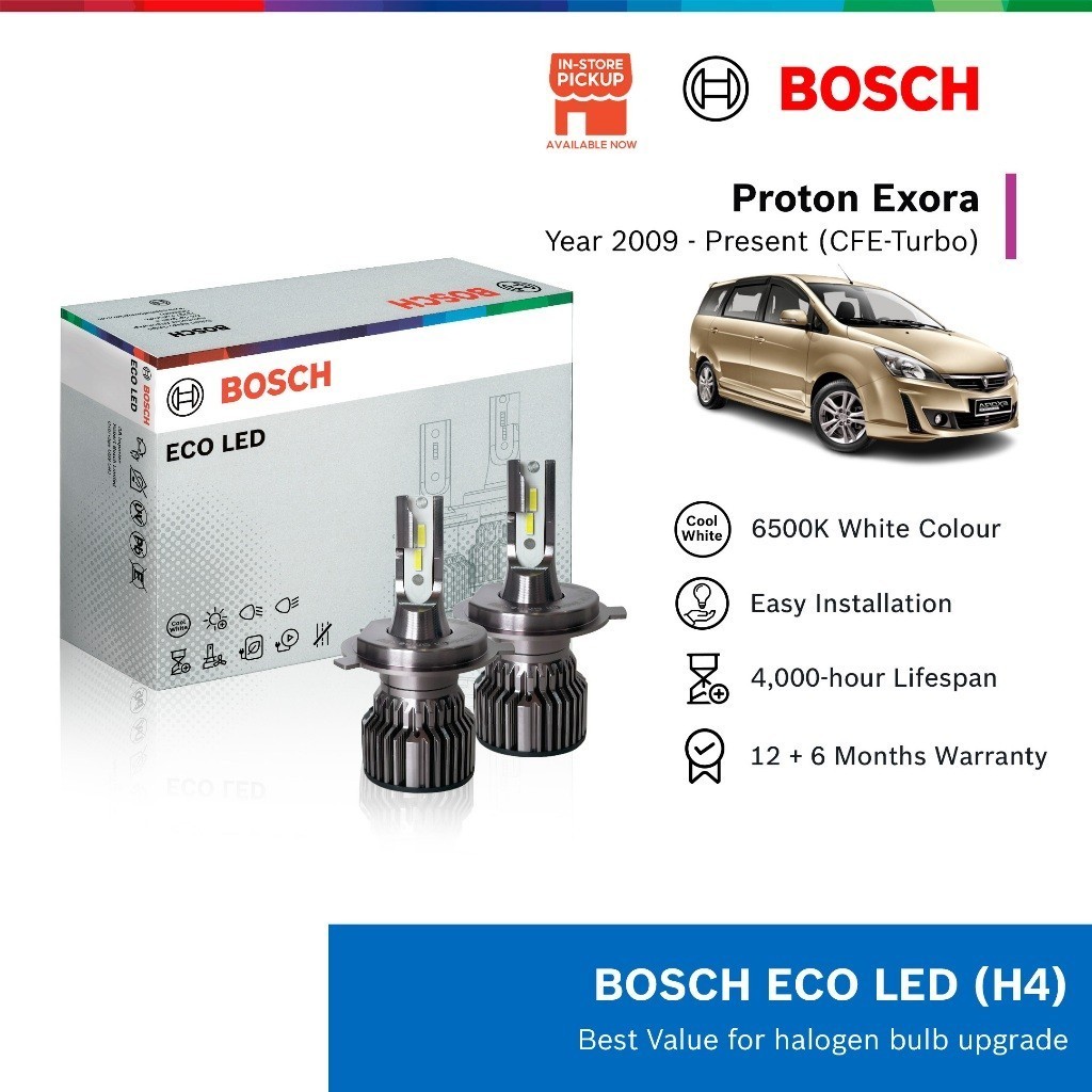 BOSCH ECO LED H4 Halogen Headlight Retrofit Bulb for Proton Exora CFE ...