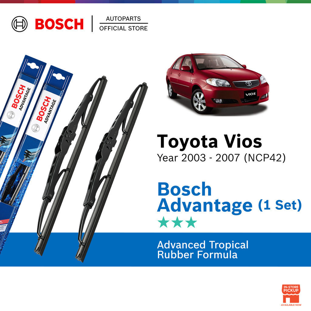 Bosch Advantage U Hook Wiper Set for Toyota Vios NCP42 (20"/14 ...