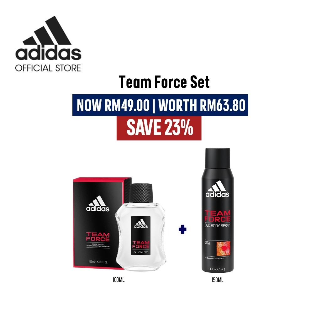 Adidas Team Force Set (Adidas EDT Team Force 100ml, Deodorant Spray ...