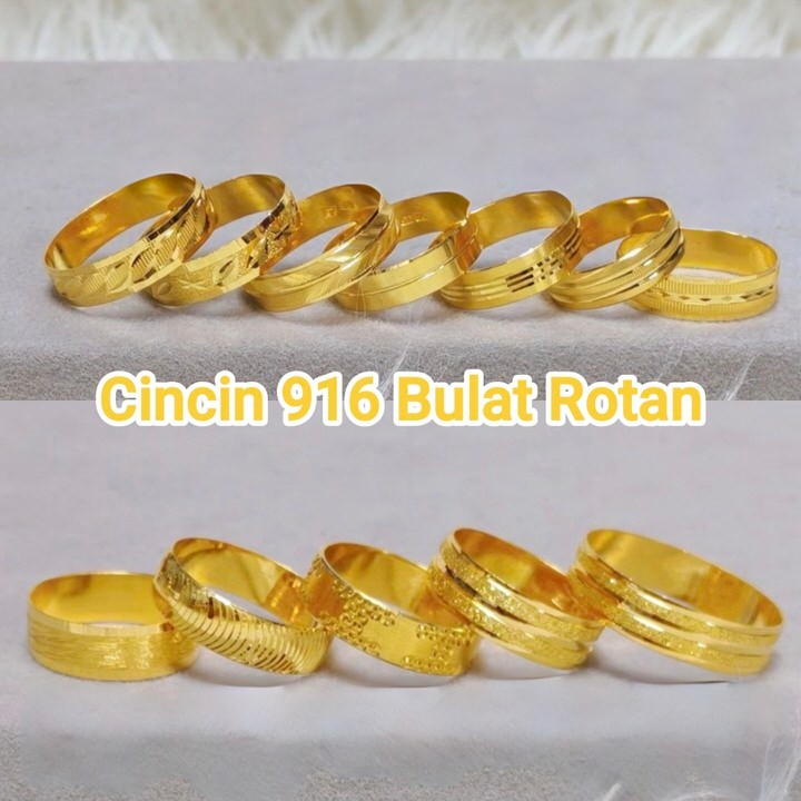 Murni Mewah Emas916, Cincin Rt Cincin Bulat Rotan Padu Dgrp 300296 1.0 ...