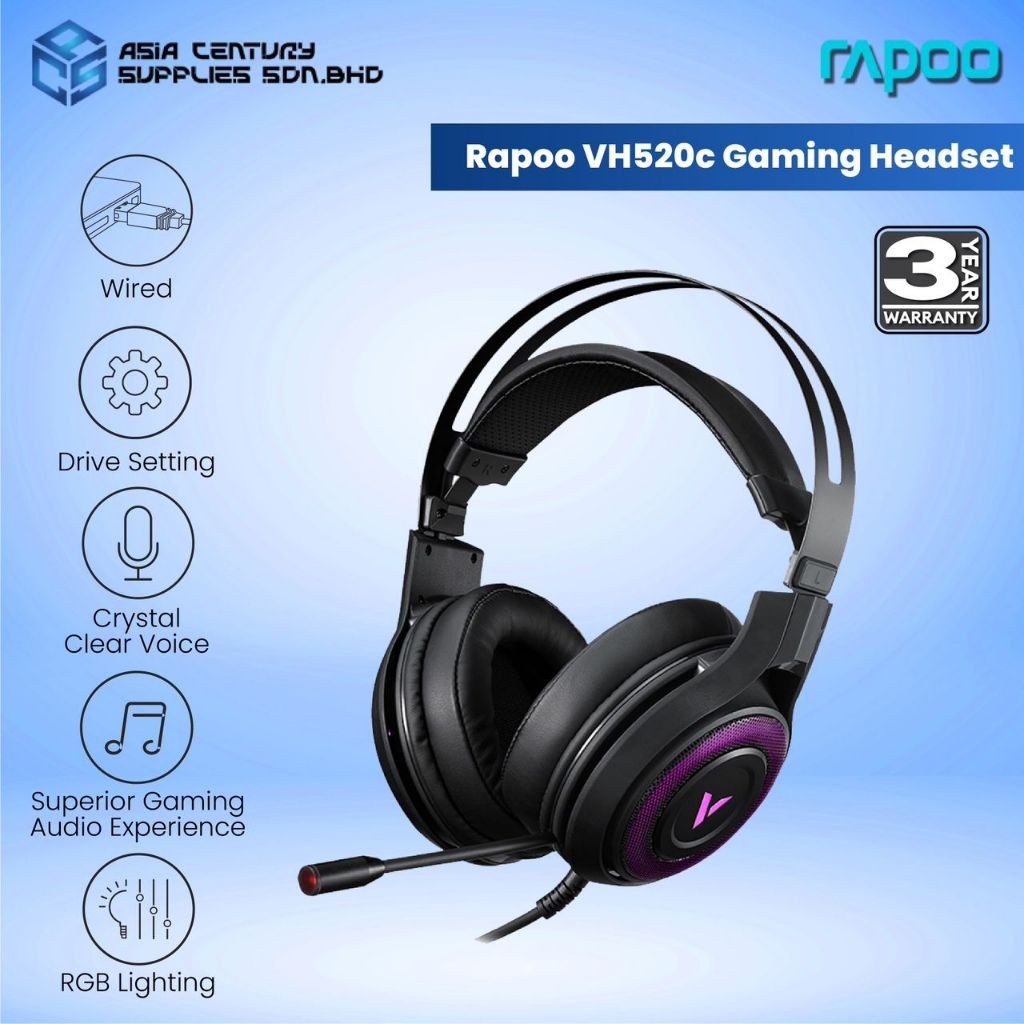 Rapoo VH520C 3.5mm Wired Gaming Headset with Microphone / 3 Years ...