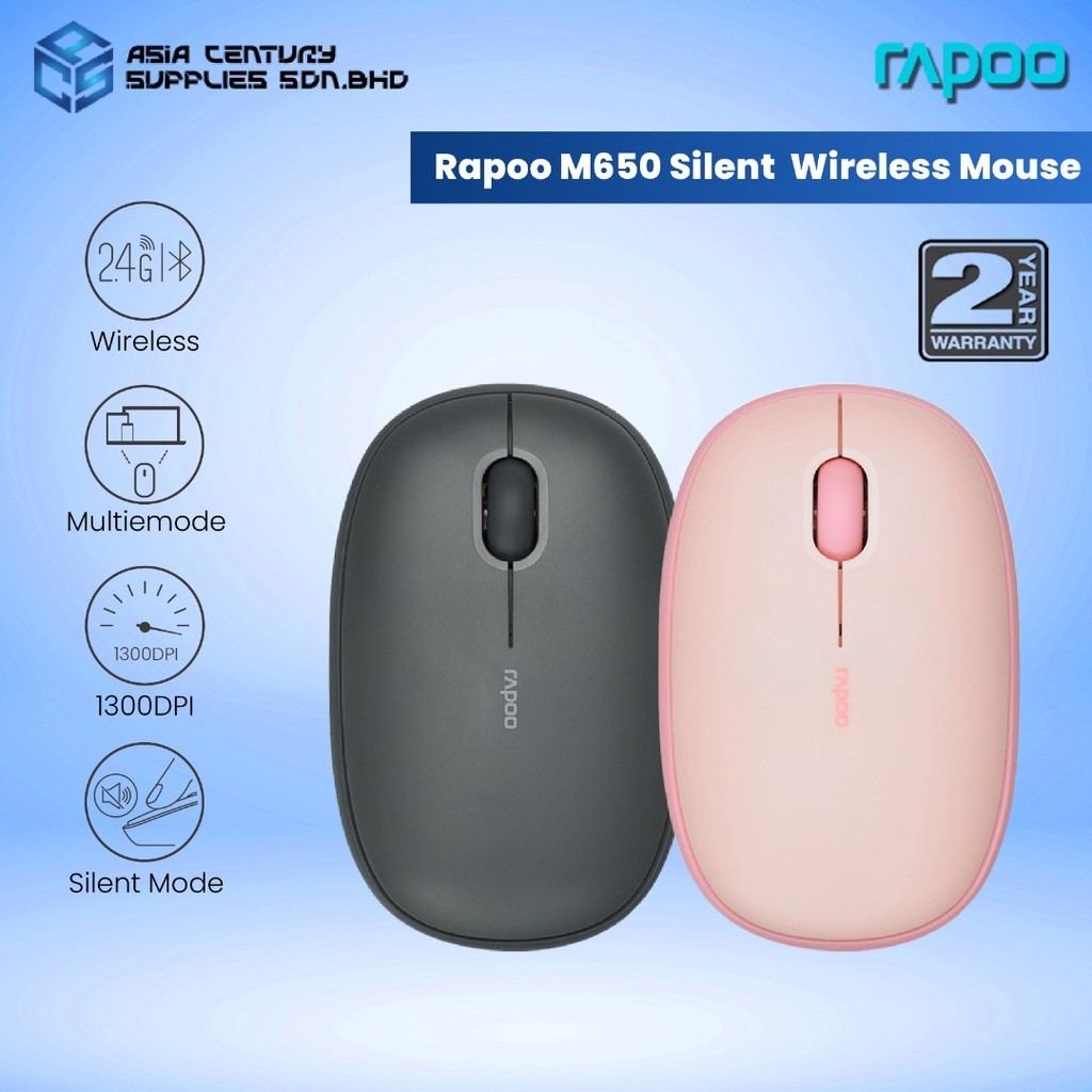 Rapoo M650 Silent Bluetooth Wireless Mouse / 2.4G Wireless Connection ...