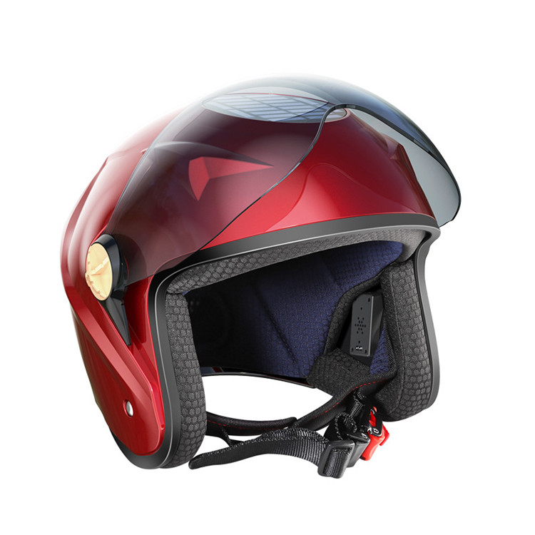 Newly designed motorcycle helmet with built-in solar cell fan, riders ...