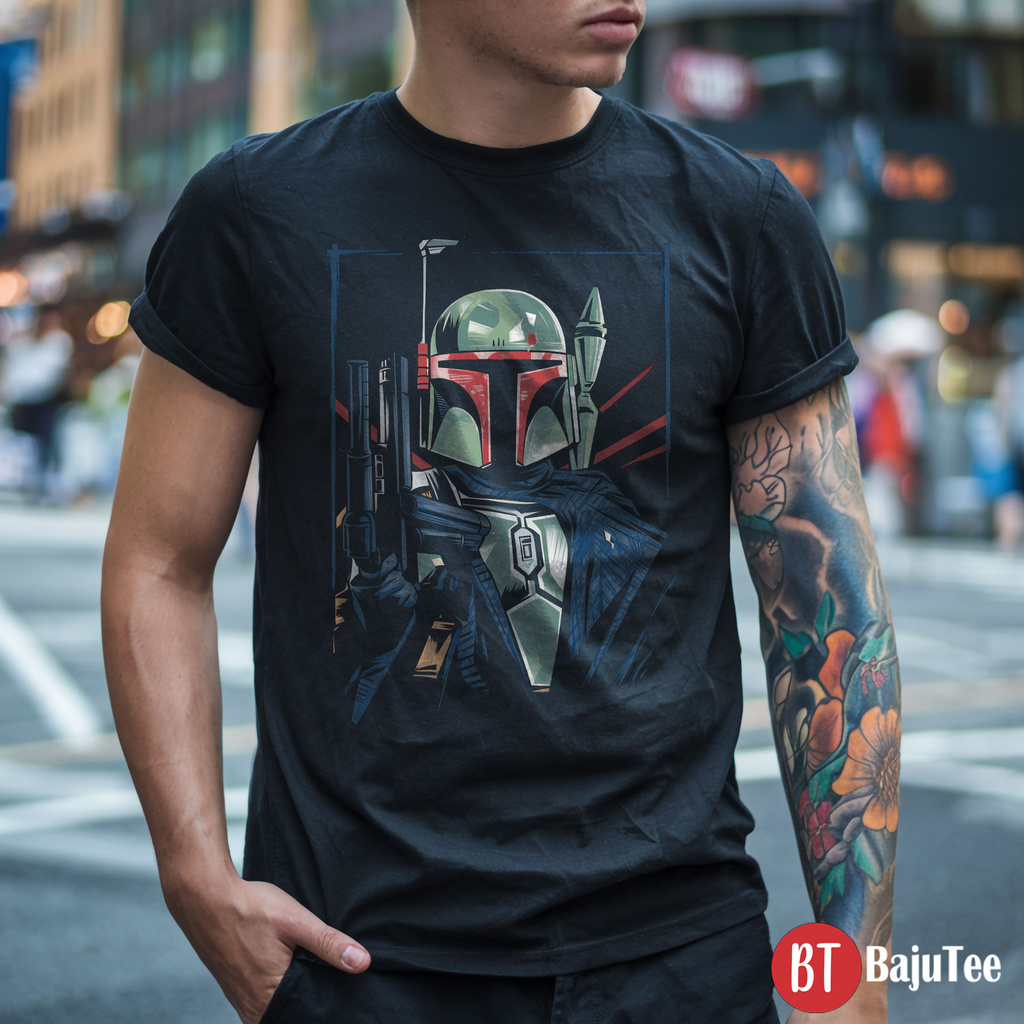 Bounty Hunter Helmet Graphic Tee - Men's Sci-Fi Space Warrior ...
