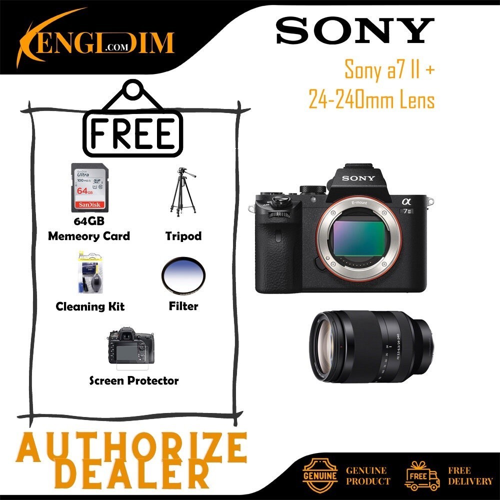 (READY STOCK) Sony Alpha a7 II a7II / A7M2 / MARK II Mirrorless Digital Camera with FE 24-240mm ...