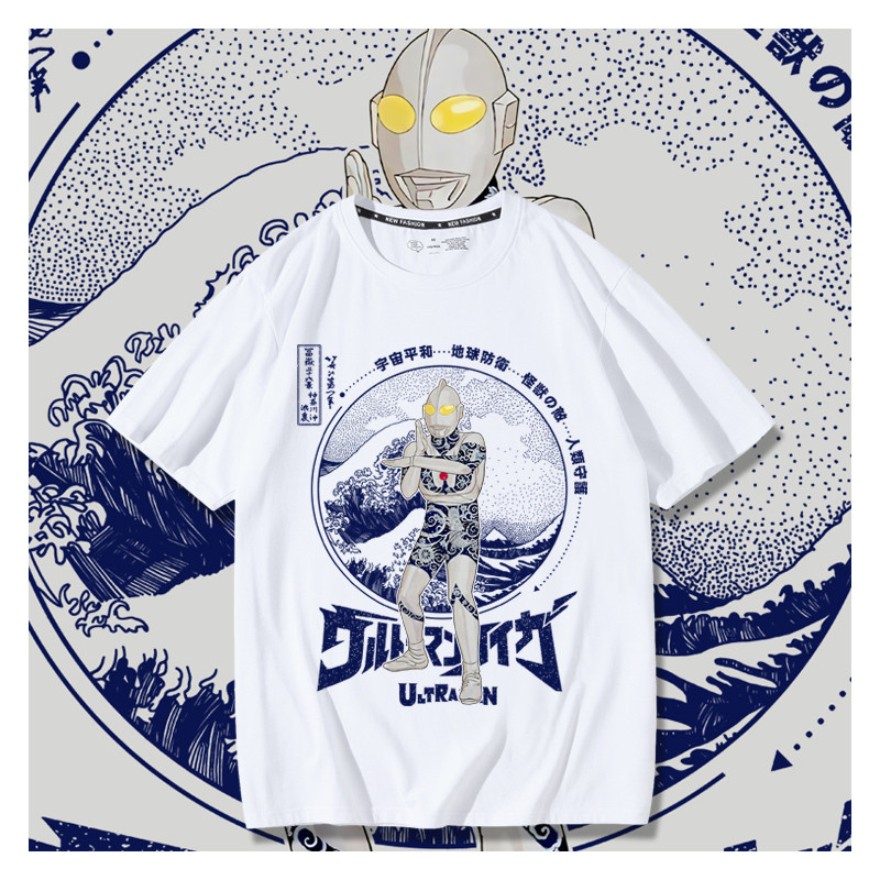 Ultraman T Shirts Oversize Men Summer Graphic Top 100% Cotton Tshirt ...