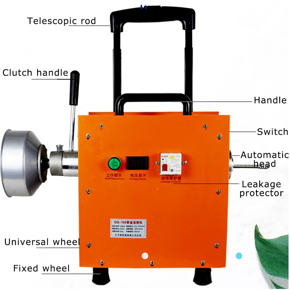 automatic electric pipe dredging machine sewer dredger Can dredge 60 ...
