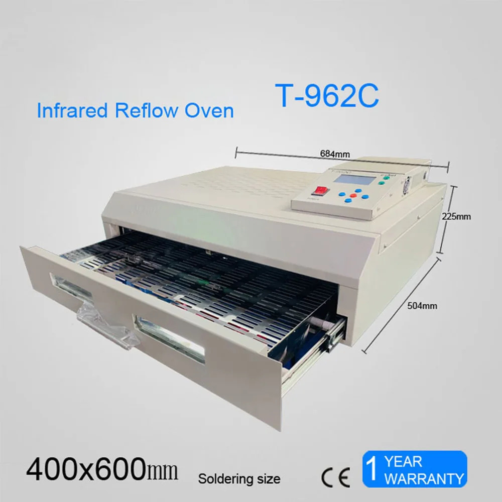 T-962c 110V/220V Desktop Reflow Oven Infrared IC Heater Soldering Machine 2500W T962c for BGA ...