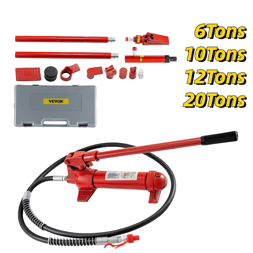 VEVOR Porta Power Hydraulic Jack Kit 6/10/12/20 Ton Sheet Metal ...