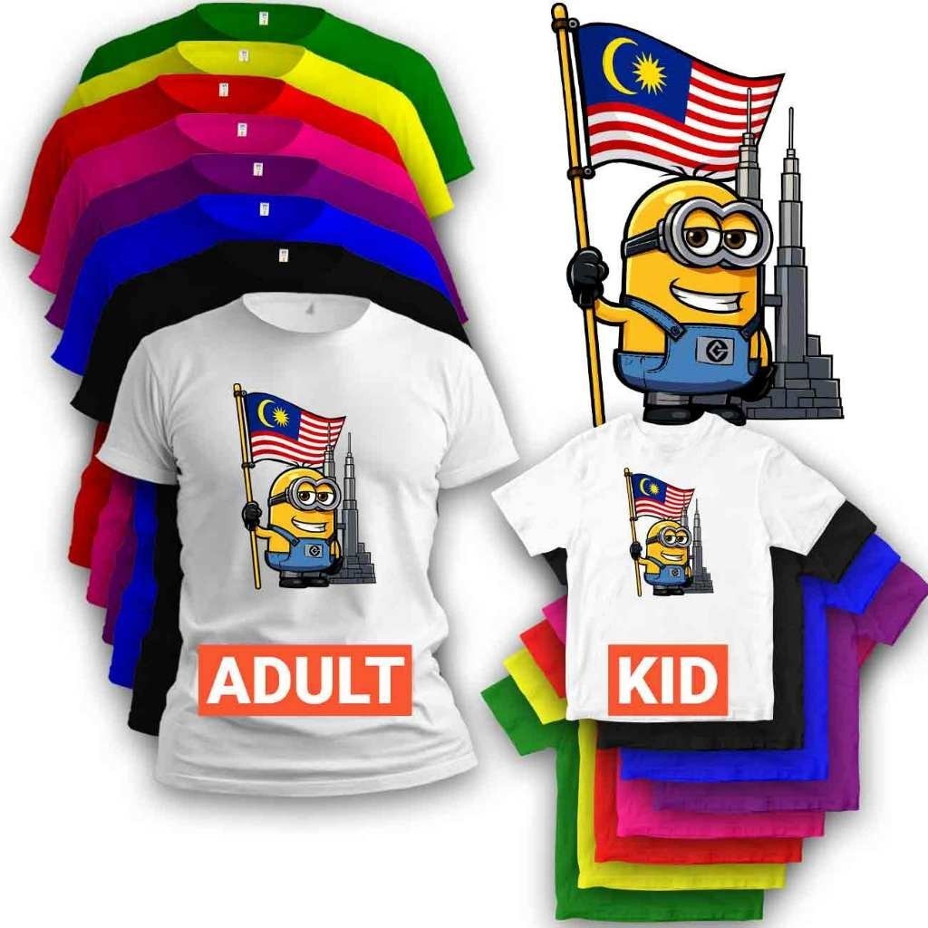 Baju Despicable Me Cartoon Malaysia T Shirt Merdeka Jalur Gemilang Boy ...