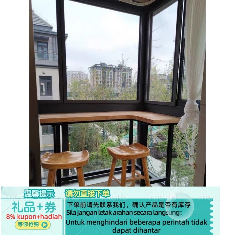 J-H/ Balcony Corner Table Simple Solid WoodLType Partition Bar Counter ...