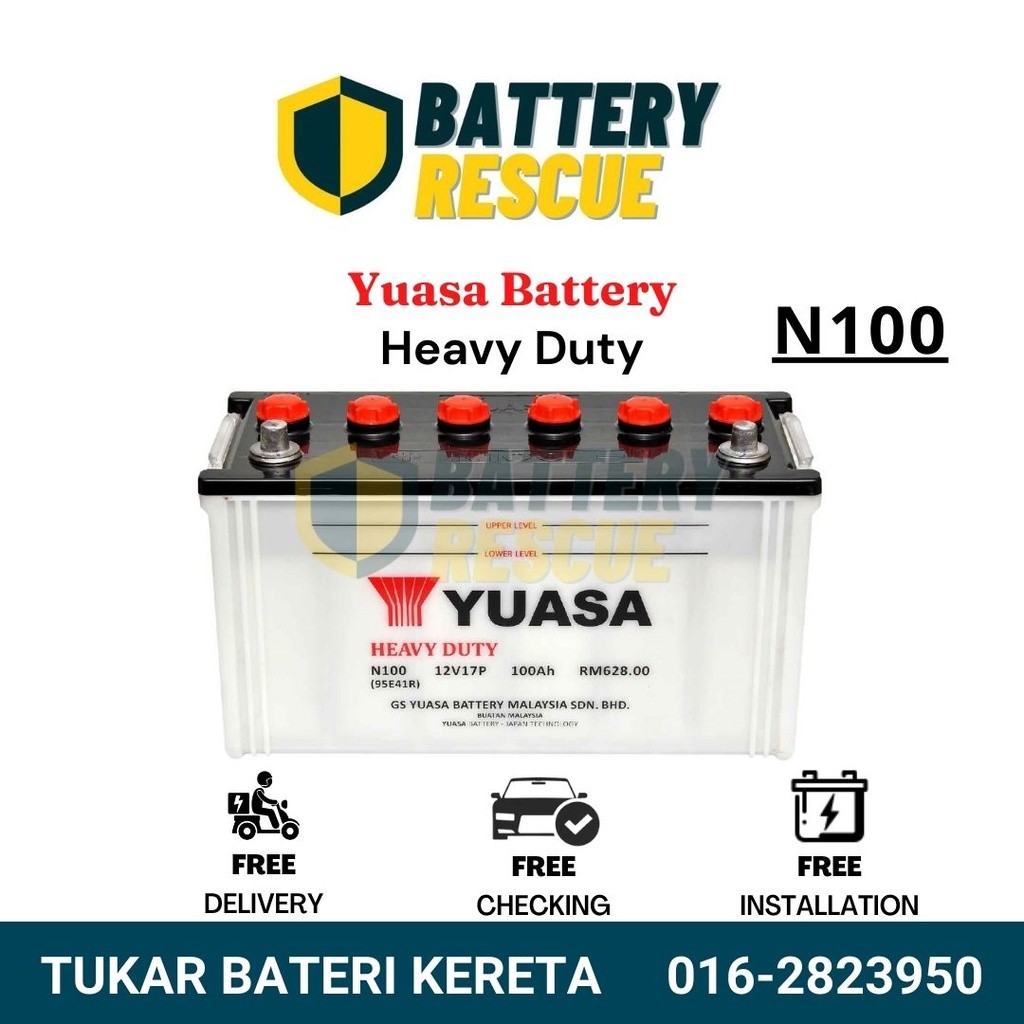 [Installation Available] N100 | 95E41R | YUASA (Conventional) - 17 ...