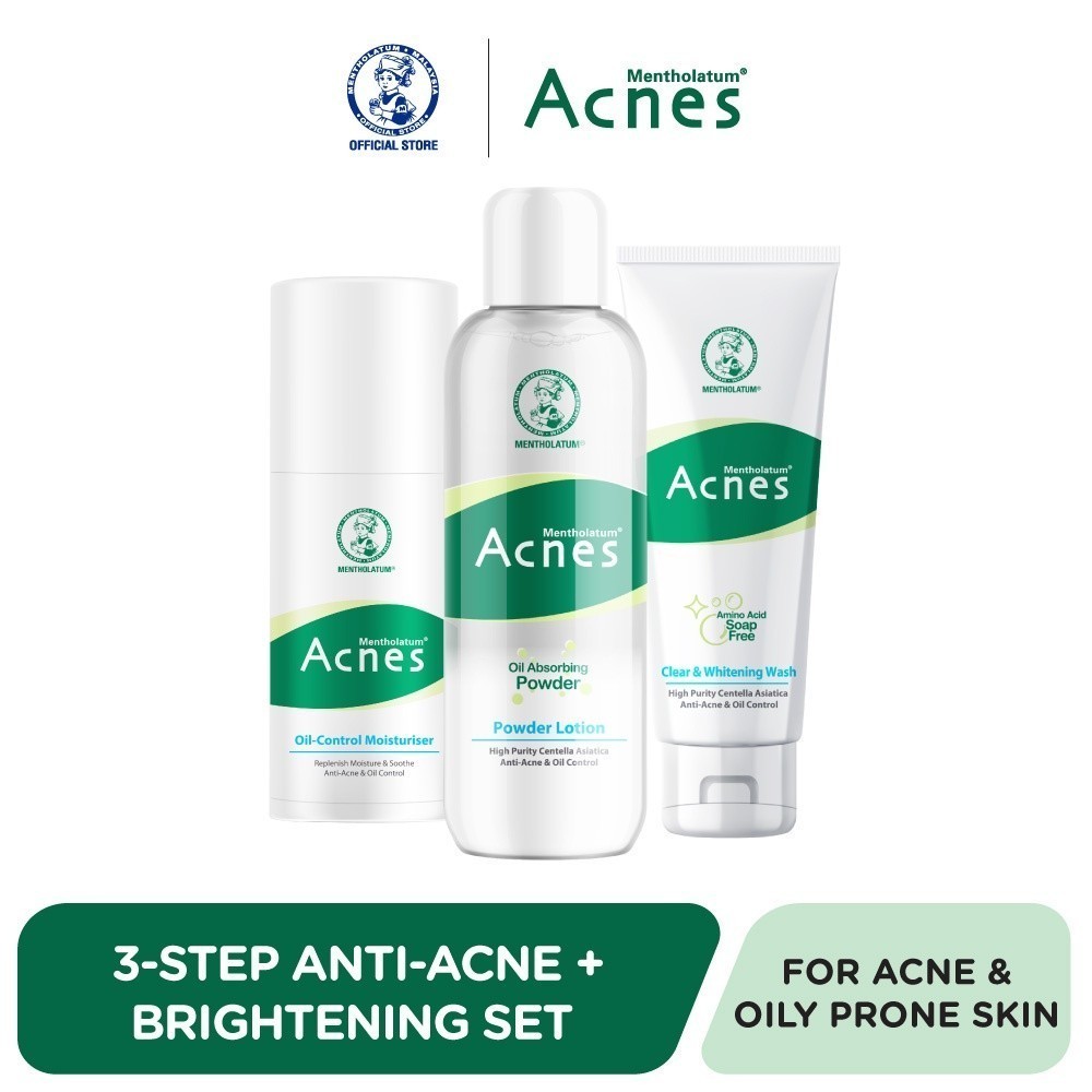 Mentholatum Acnes 3-Step Anti-Acne + Brightening Set | Shopee Malaysia