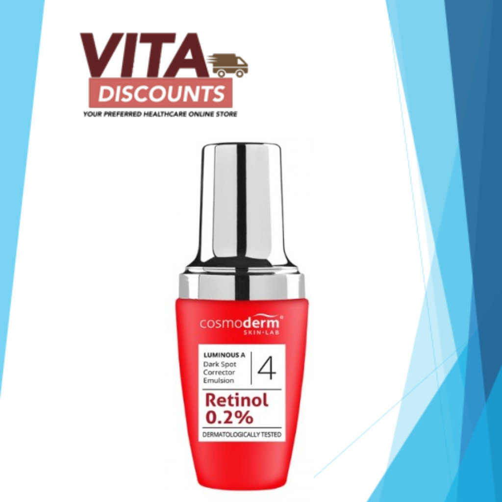 COSMODERM 4 RETINOL 0.2% LUMINOUS A DARK SPOT CORRECTOR EMULSION 30ML ...