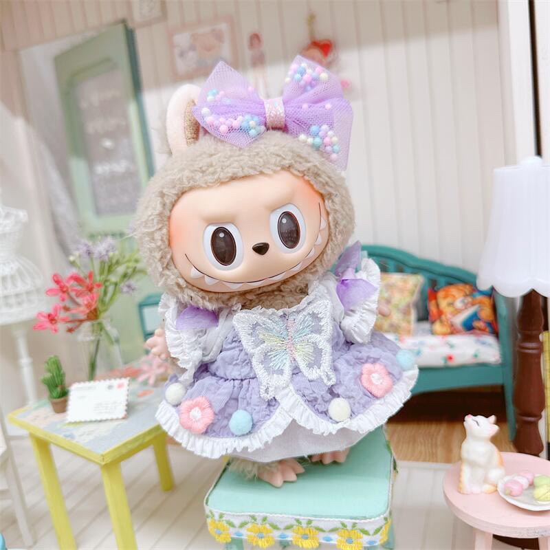 Labubu macaroon series dress, purple skirt, princess shoes set, 15 ...