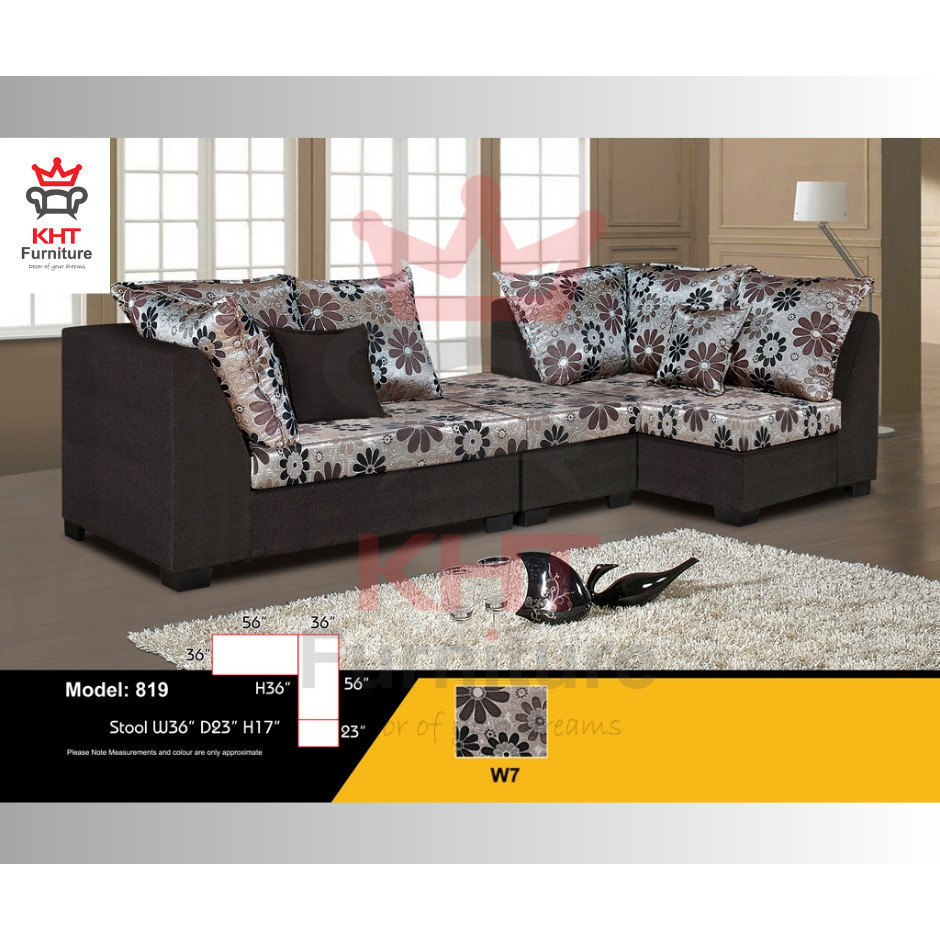 (FREE SHIPPING) (KL & Selangor) 5 L-Shape Fabric Modern Sofa Full Set Sofa (M819-W7) | Shopee ...