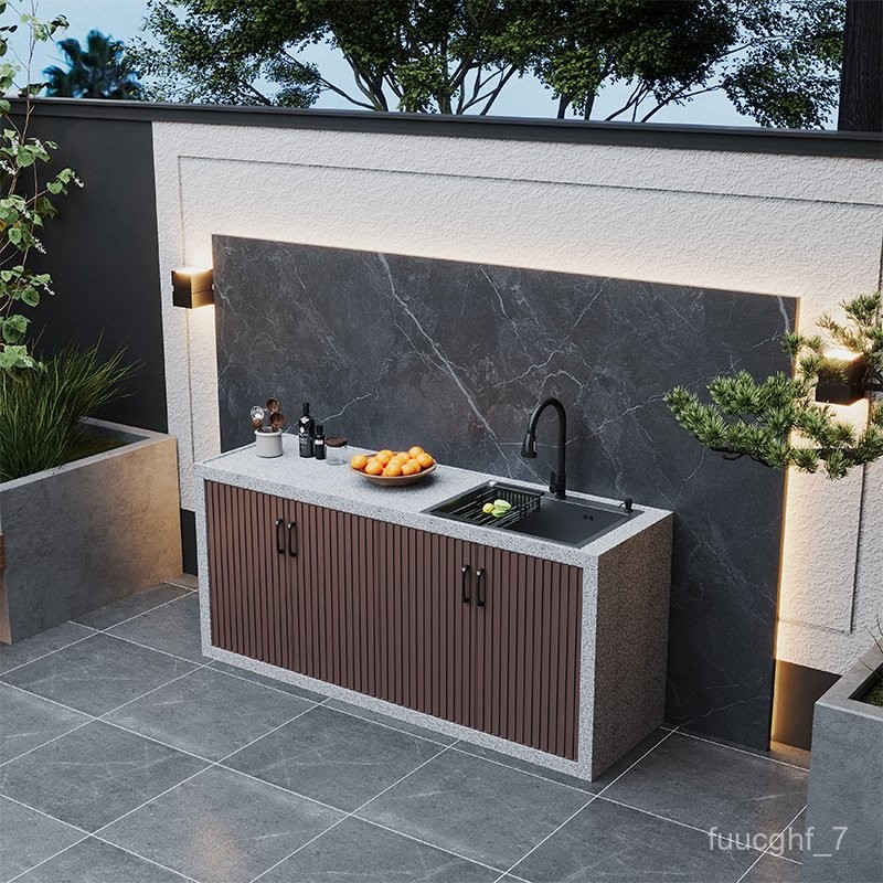M/Outdoor Courtyard Wash Basin Kitchen Console Sink Outdoor Barbecue ...