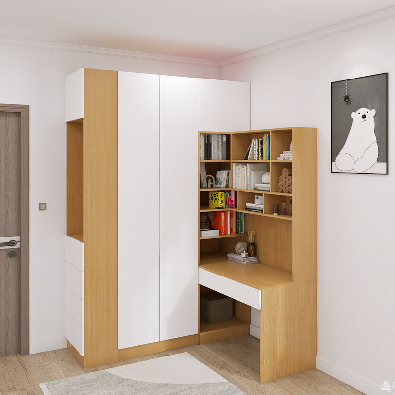JY-8/Desk Cabinet Integrated Corner Wardrobe with Computer Desk ...