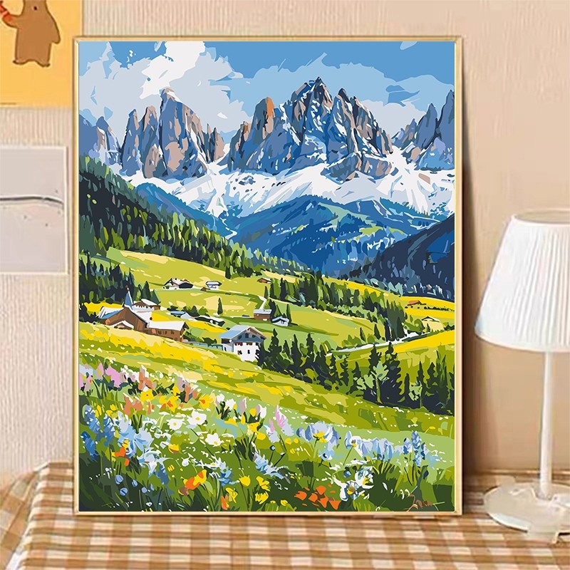 ACANDYL,Oil Paint By Numbers Kit, Verdant Wilderness Landscape, 60x75cm ...