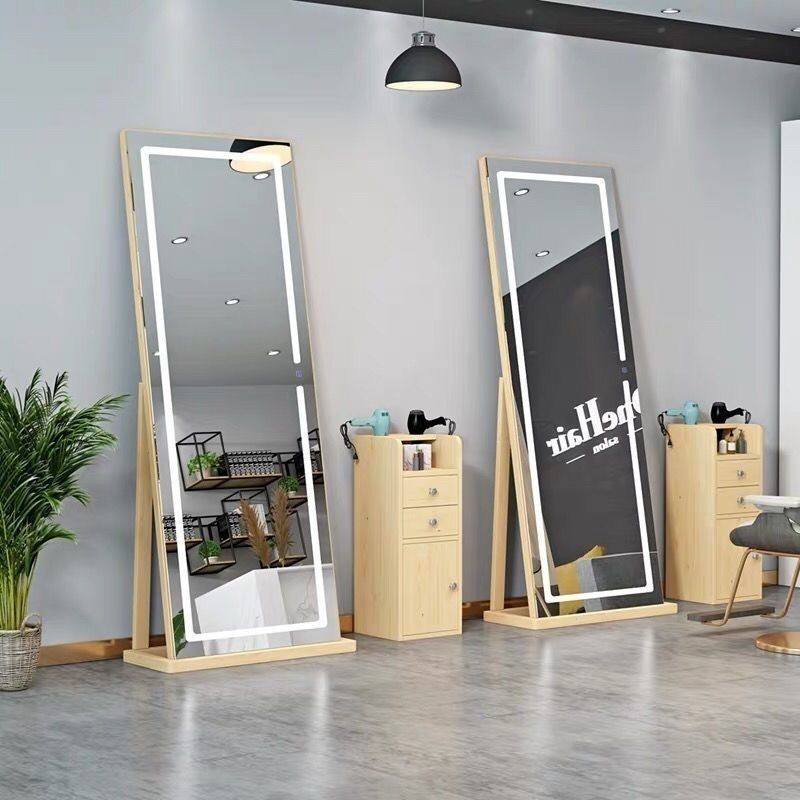 JY-8/Solid Wood Internet Celebrity Full-Length Mirror Barber Shop ...