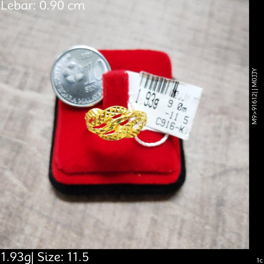 Emas916, Cincin Klcc Crv L4 0.9 cm Pd 1594 P475 12 | Shopee Malaysia