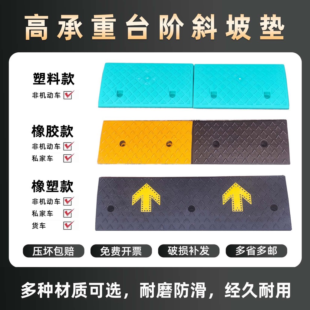 M-6/Rubber Solid Step Mat Slope Mat Stair Slope Board Threshold Step ...
