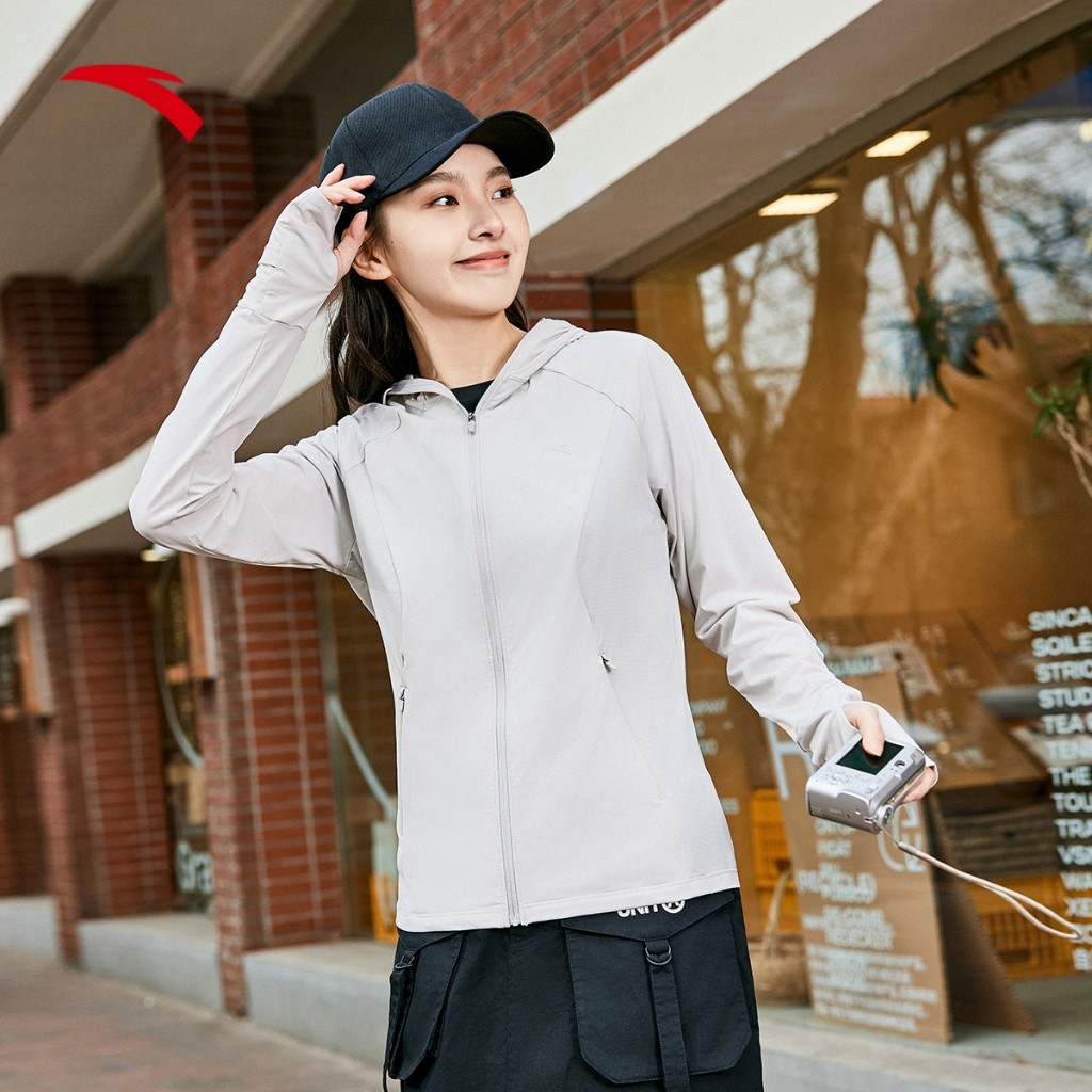 ANTA WOMEN A-UV PROTECT Knit Track Top 9624B7702-1- Grey (Jaket Wanita ...