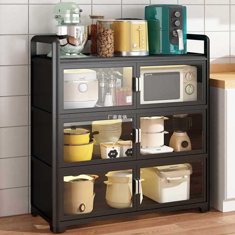 J-H/Kitchen Cabinet with Glass Door, Dustproof, Floor-standing, Multi ...