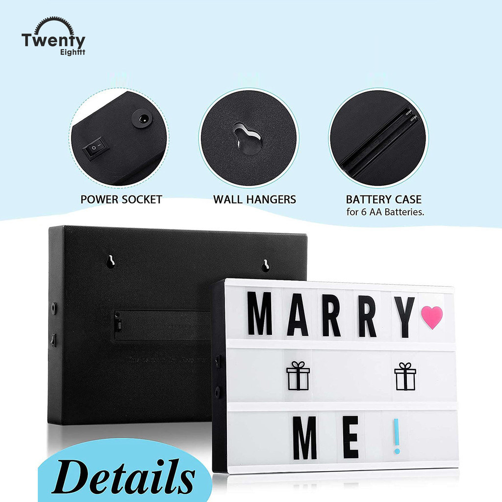 LED Box Letter Light Box A4 Letters Alphabet LED Message Light Box ...