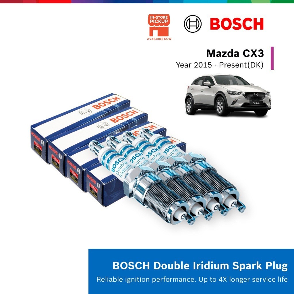 Bosch Double Iridium Spark Plug for Mazda CX-3 DK (4 Pcs/Set) VR7NII33X ...