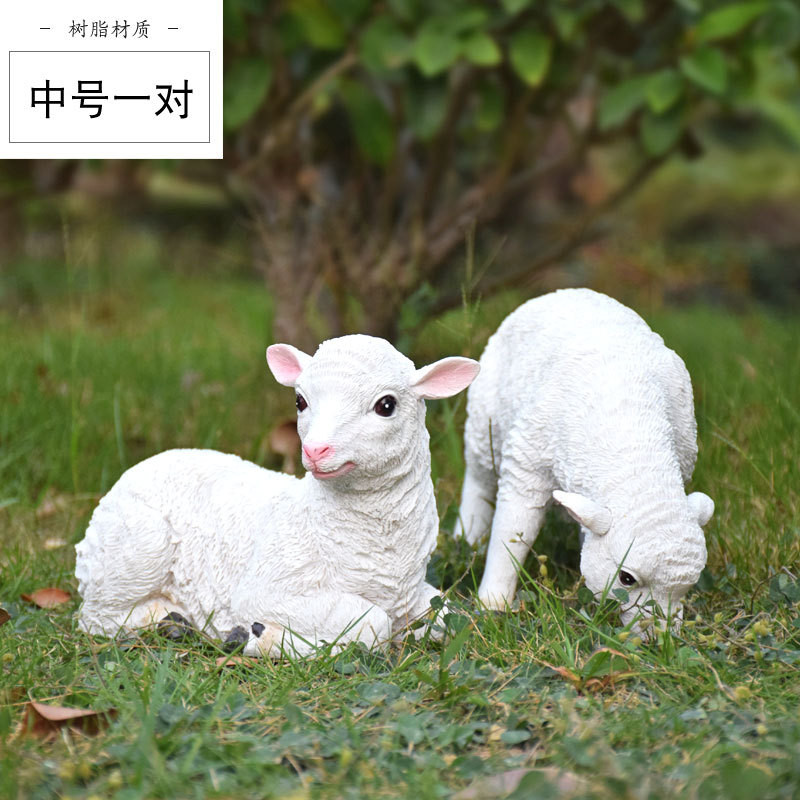 Outdoor Garden Decoration Resin Kindergarten Lawn Sheep Figurine Sheep ...